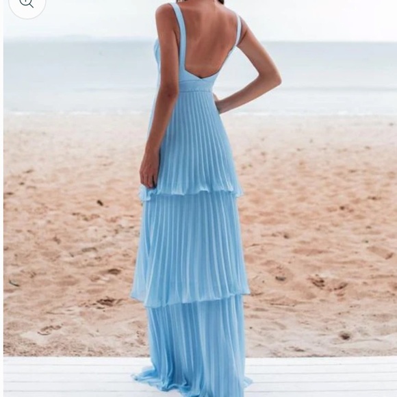 Dresses | Light Blue Ruffle Prom Dress | Poshmark